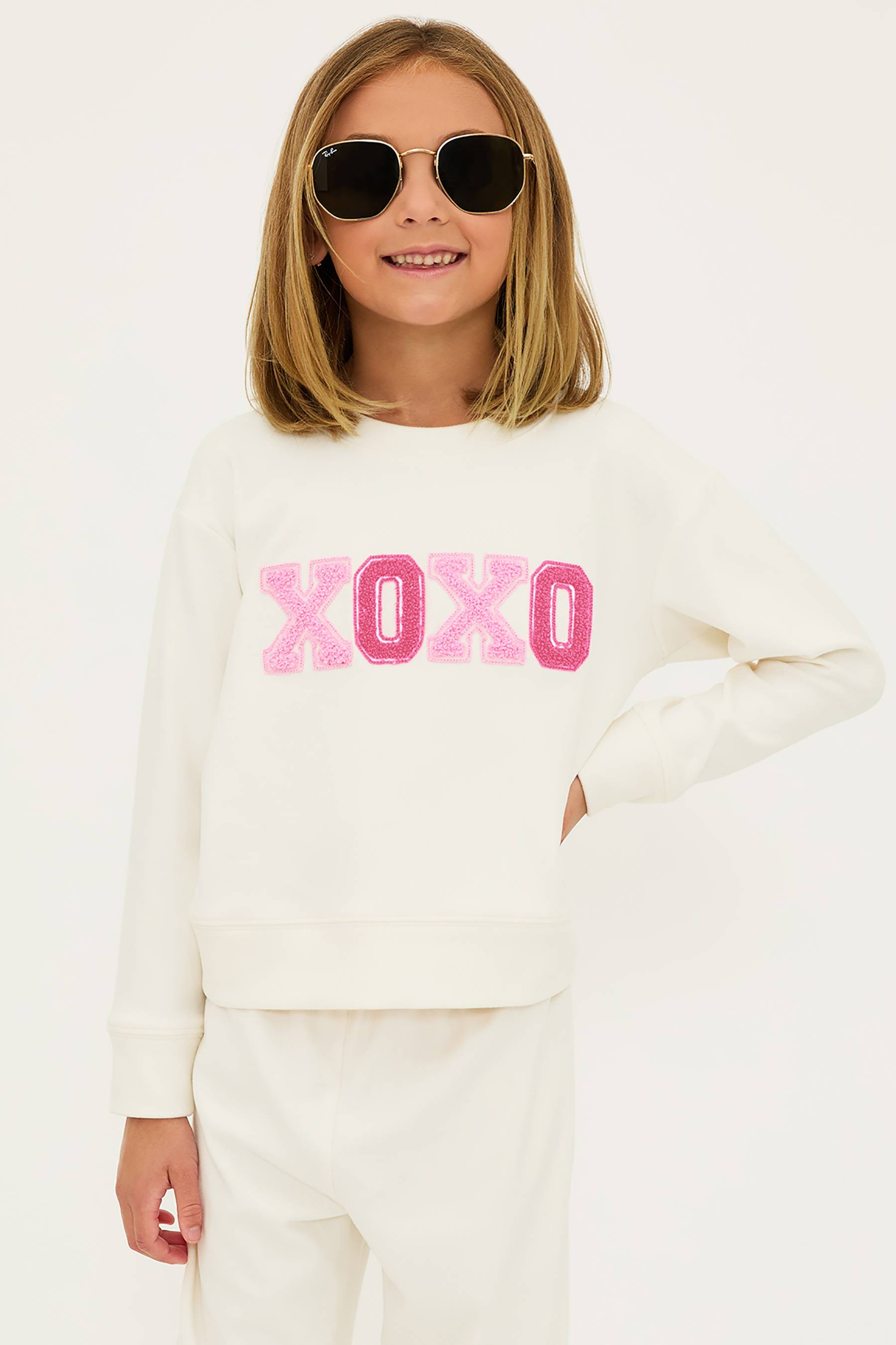 Beach Riot | Little Cassia Top Heart Cream | Girls' Sweaters | Beach Riot