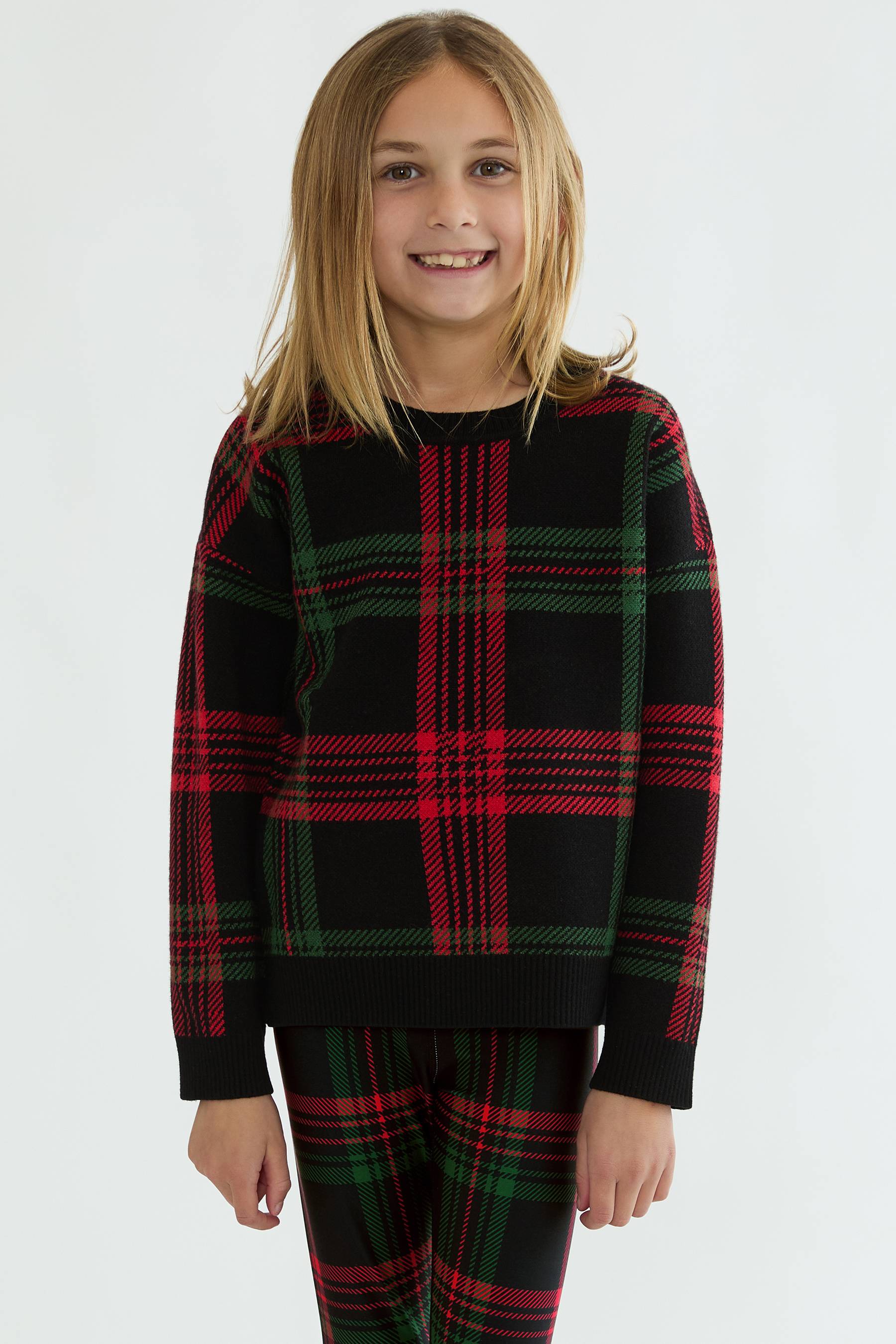 Beach Riot | Little Callie Sweater Ribbon Plaid | Kids Holiday Sweater ...