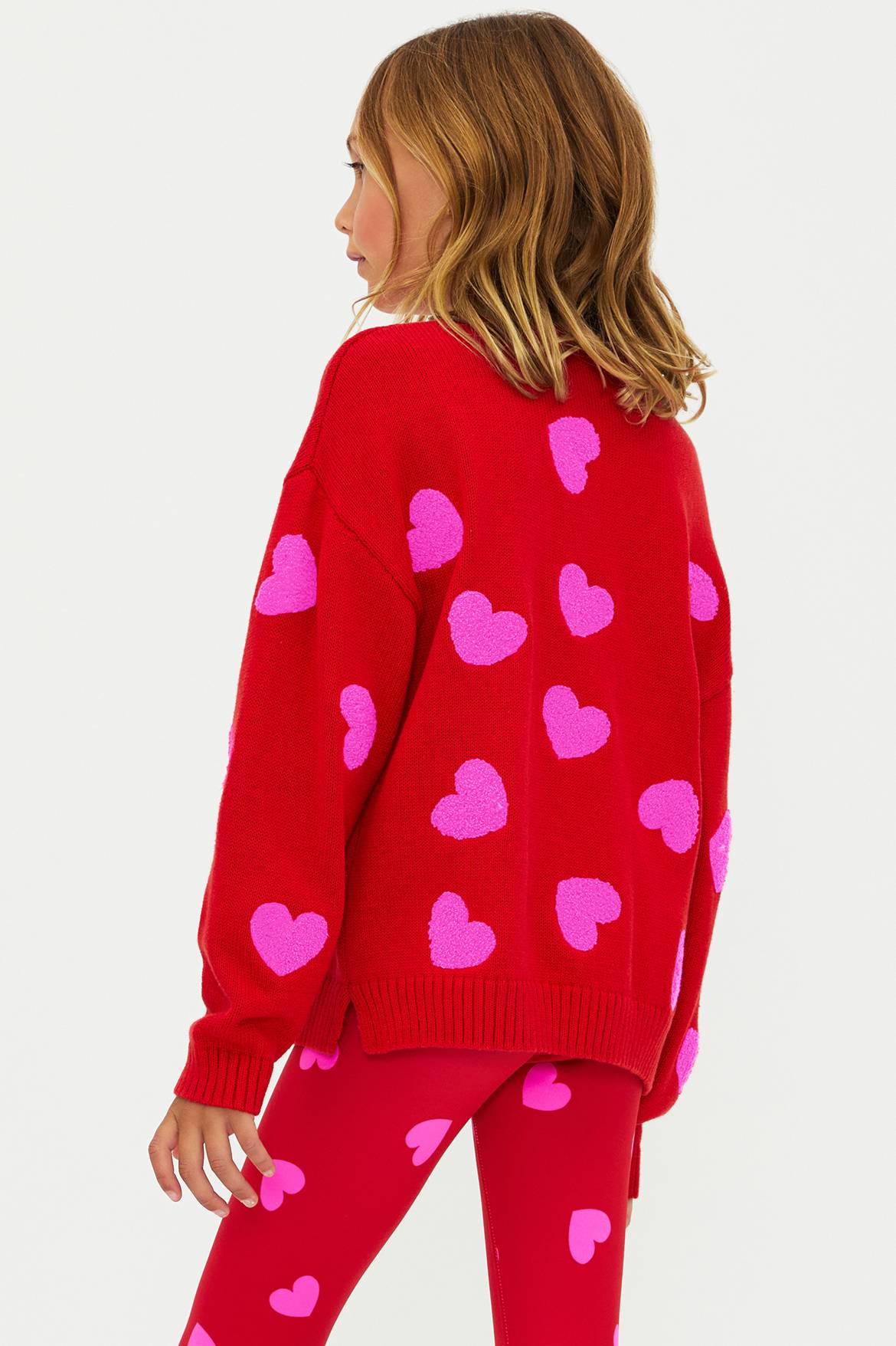 Beach Riot | Little Callie Sweater Royal Red Hearts | Girls Valentines ...