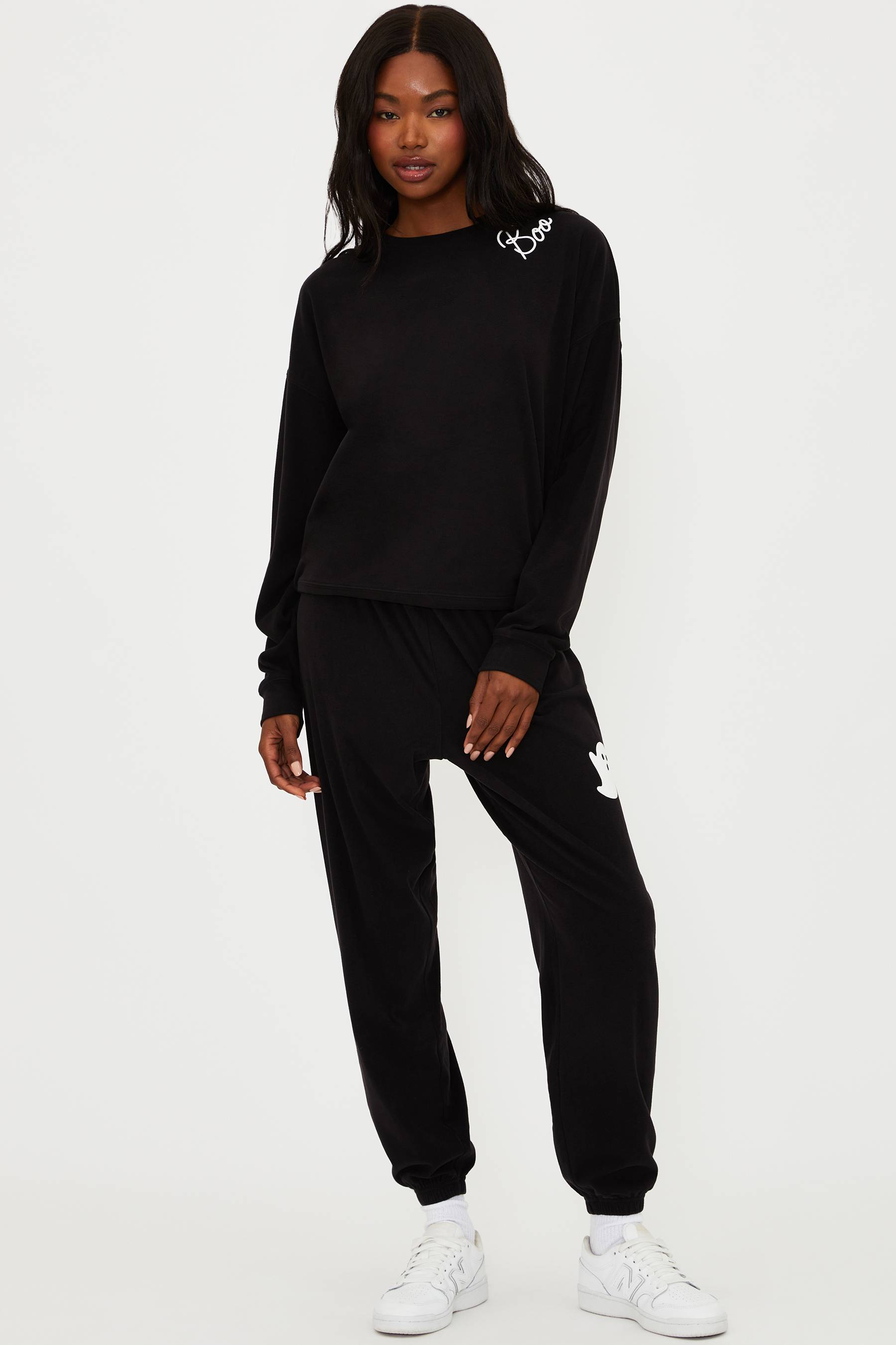 Beach Riot | Georgie Pant Boo Black | Halloween Sweatpants | Beach Riot