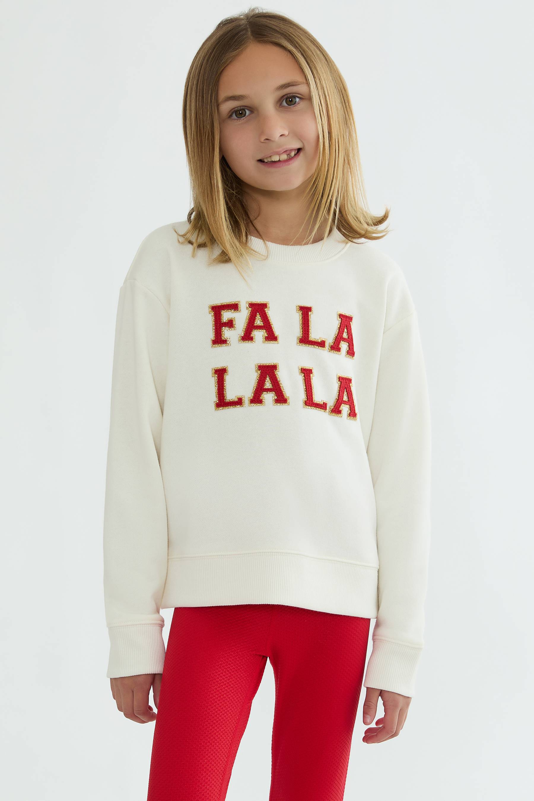 Beach Riot | Little Cassia Top Frosted Fa La La | Kids Holiday Sweater ...